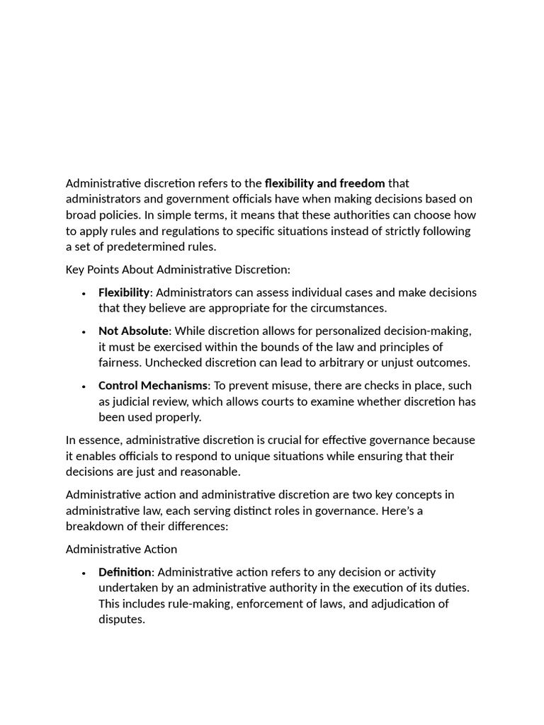Understanding Administrative Discretion | PDF | Policy | Judgment (Law)