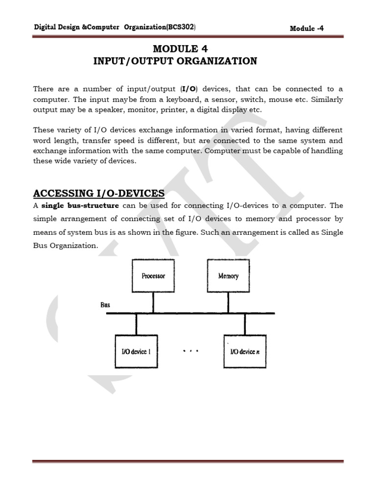 Module 4 IO ORGANIZATION | PDF | Input/Output | Cpu Cache Module 4 IO ORGANIZATION | PDF | Input/Output | Cpu Cache