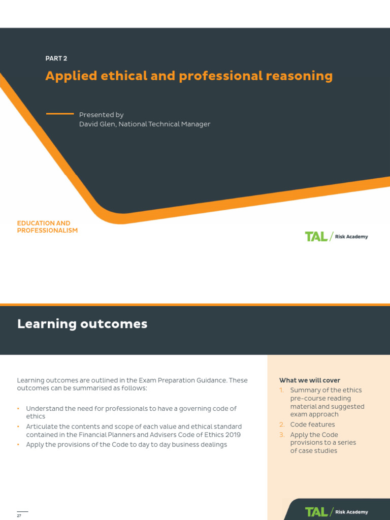 Presentation Part 2 Applied Ethical and Professional Reasoning FAE MC ...