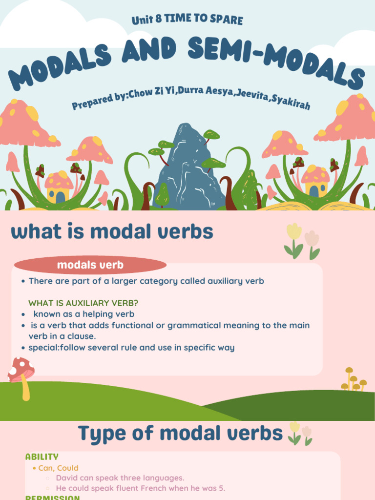 Modal verb and semi-modal verb presentation (1) | PDF | Verb | Linguistics