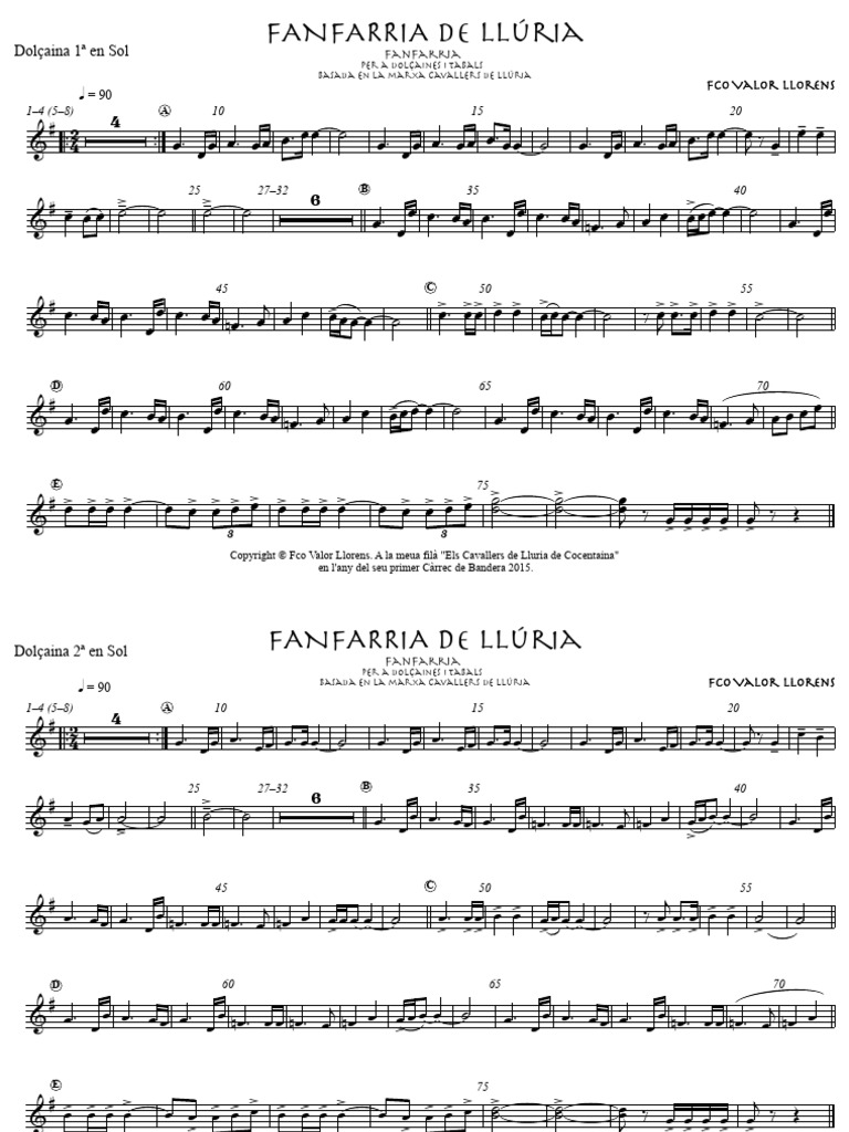 Fanfarria de Lluria - Partitures | PDF