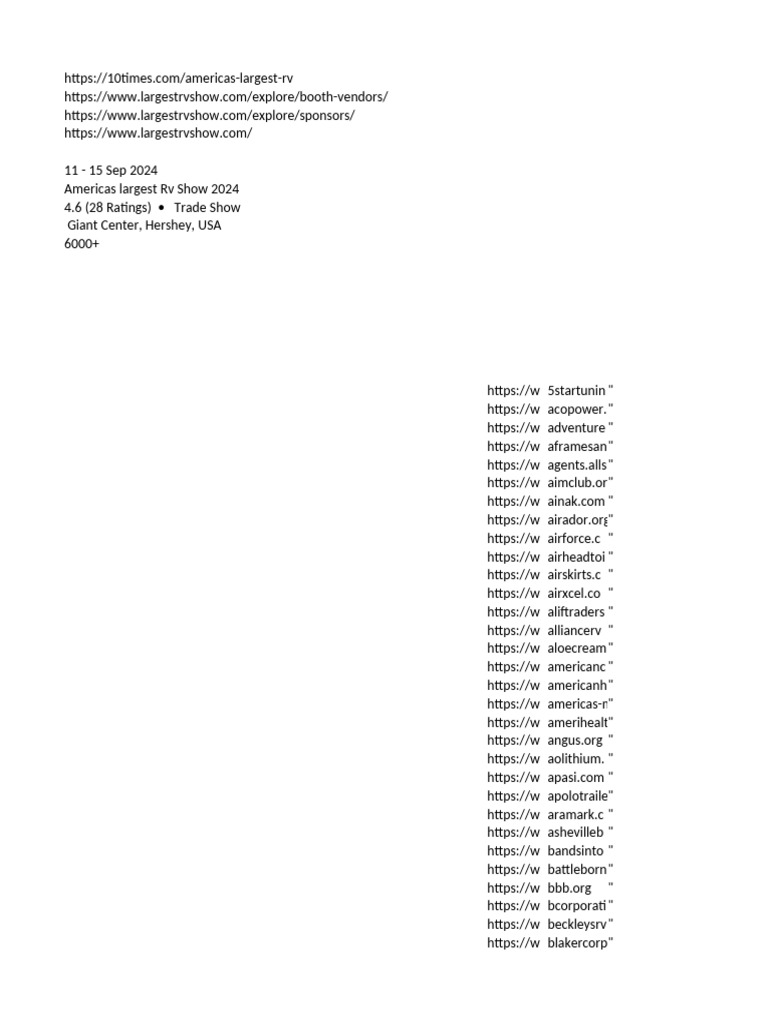 America's Largest RV Show 2024 | PDF