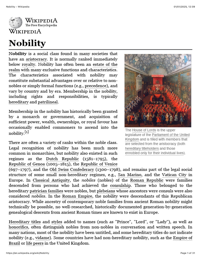 Nobility | PDF | Nobility | Feudalism