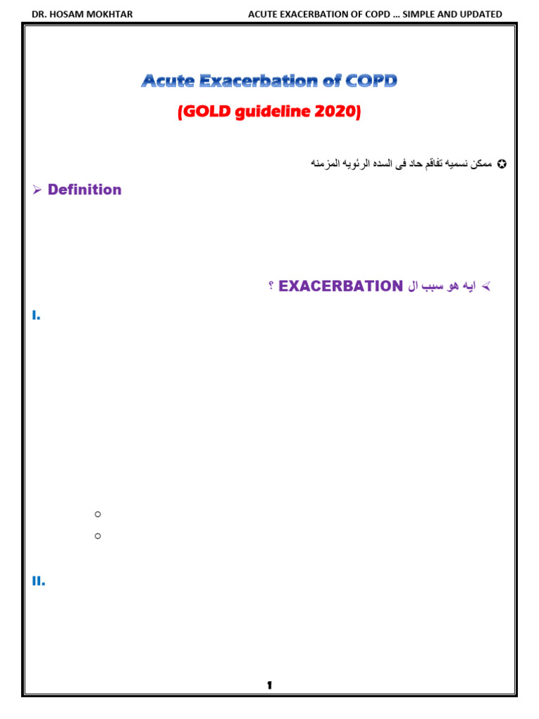 Acute Exacerbation of COPD BY DR - HOSAM MOKHTAR | PDF | Chronic ...