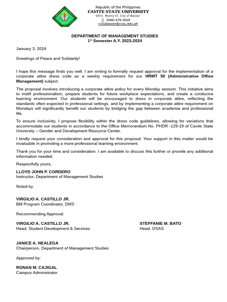 HR Corpo Letter | PDF