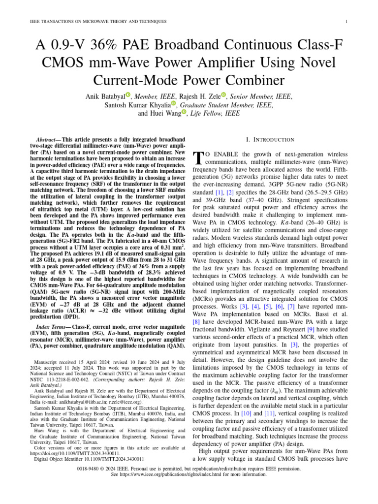 A_0.9-V_36_PAE_Broadband_Continuous_Class-F_CMOS_mm-Wave_Power_Amplifier_Using_Novel_Current ...