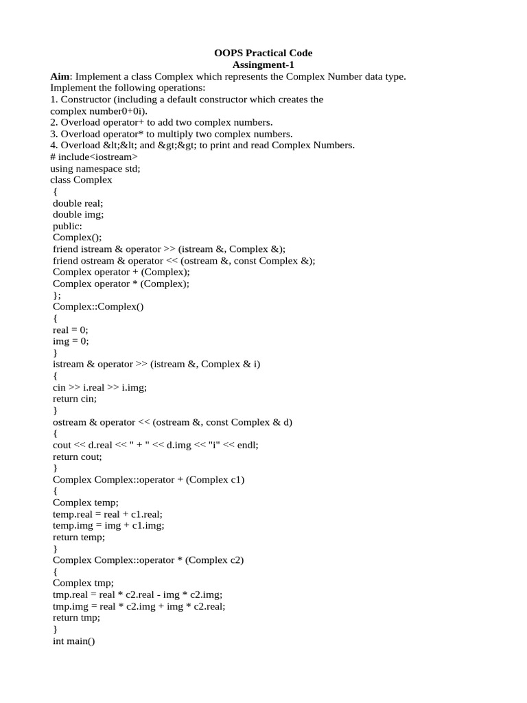 Oops Practcal Code Pdf Constructor Object Oriented Programming Programming