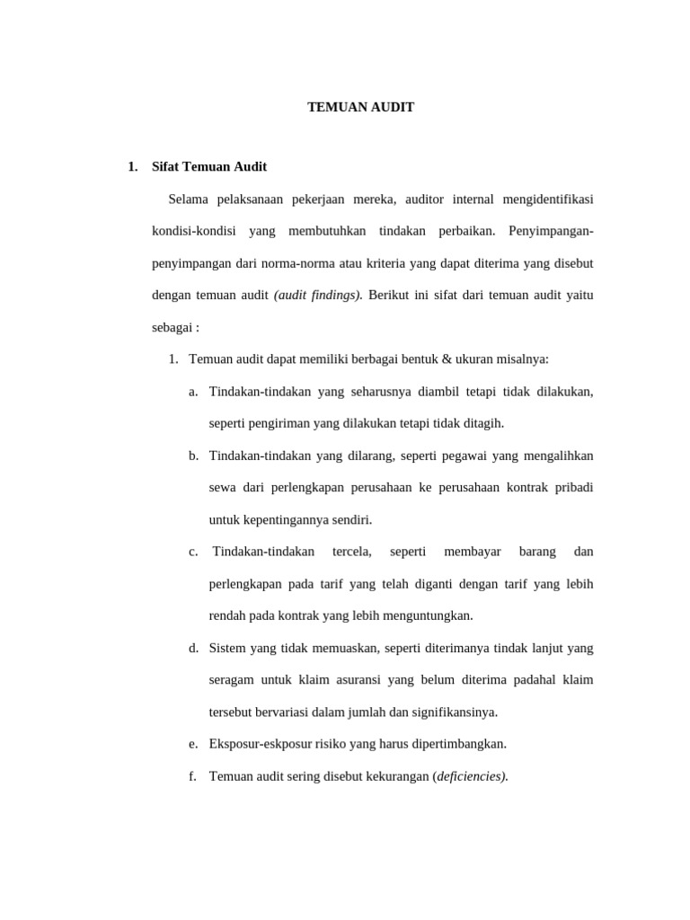 Temuan Audit Kertas Kerja | PDF