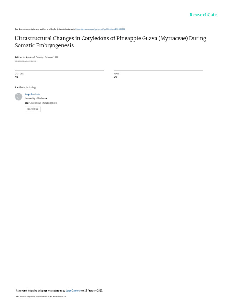 Dua SE (Ultrastructural Changes in Cotyledons of Pineapple Guava ...