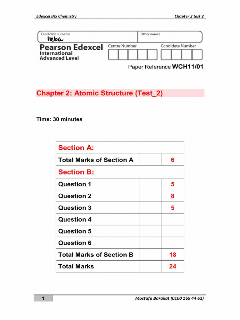 Chapter 2 Test 2 | PDF