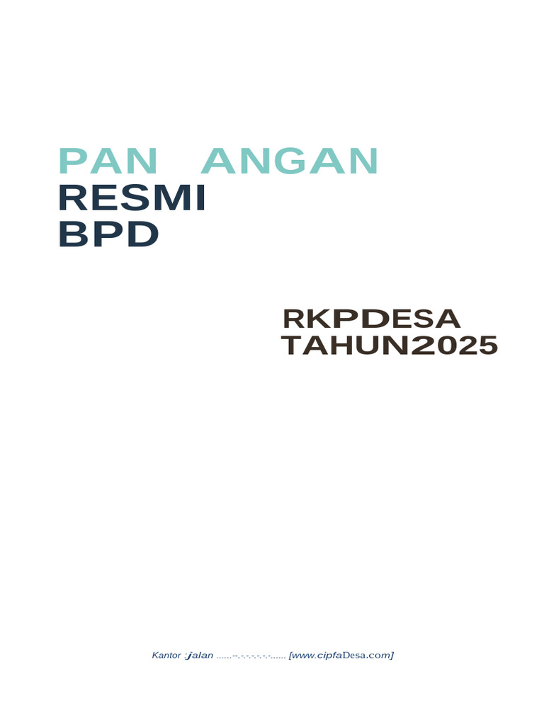 Pandangan Resmi BPD RKP Desa 2025 (WWW - Ciptadesa.com) | PDF
