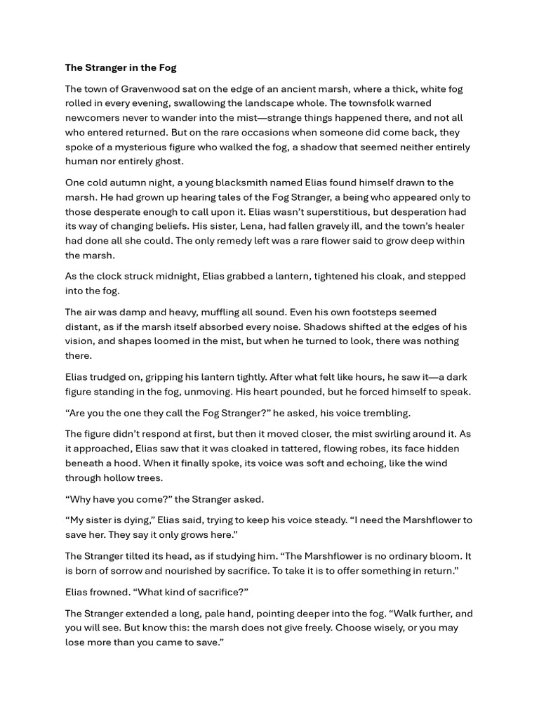 The Stranger in The Fog | PDF