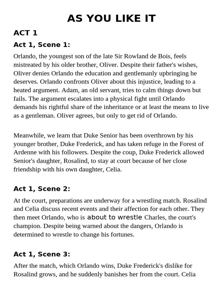 As You Like It | PDF