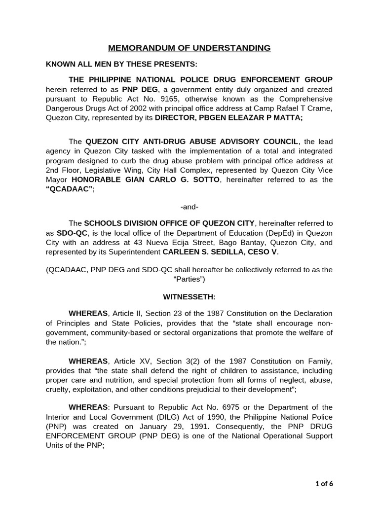 QC Adaac Mou Renewal 2024 With Implementation of Project Ready. - Final ...