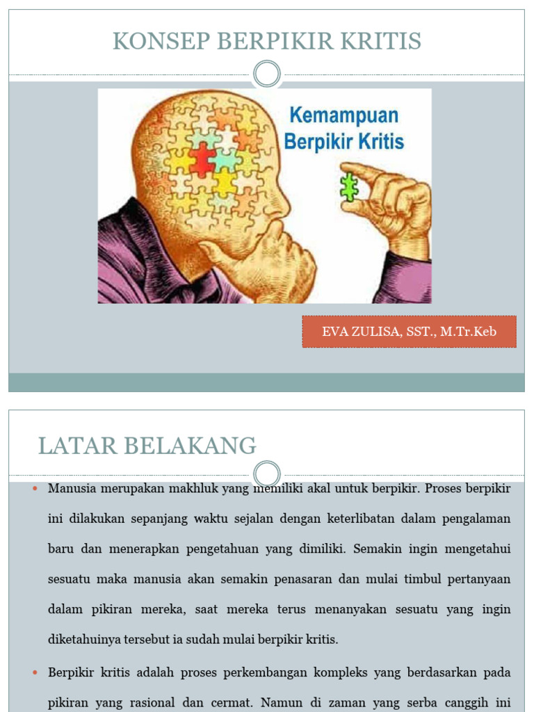 Materi Ibu Eva - Konsep Berpikir Kritis | PDF