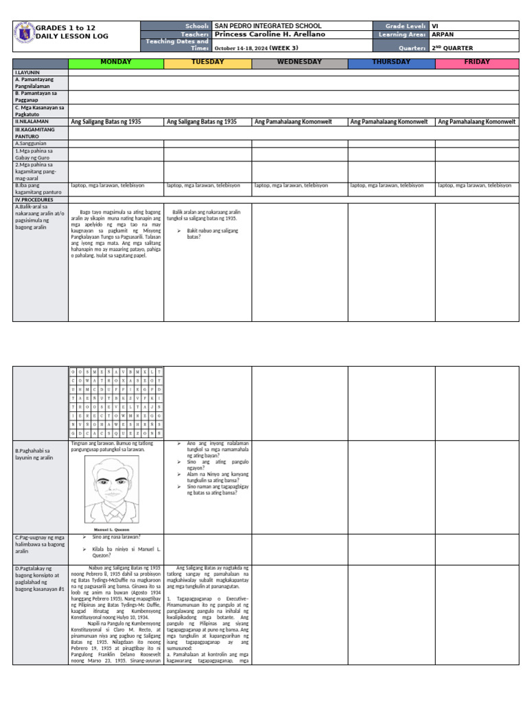 DLL Arpan 6 Week 3 Q2 | PDF