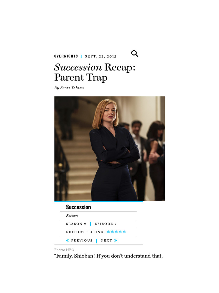 Succession Season 2 Episode 7 Recap - Return' | PDF