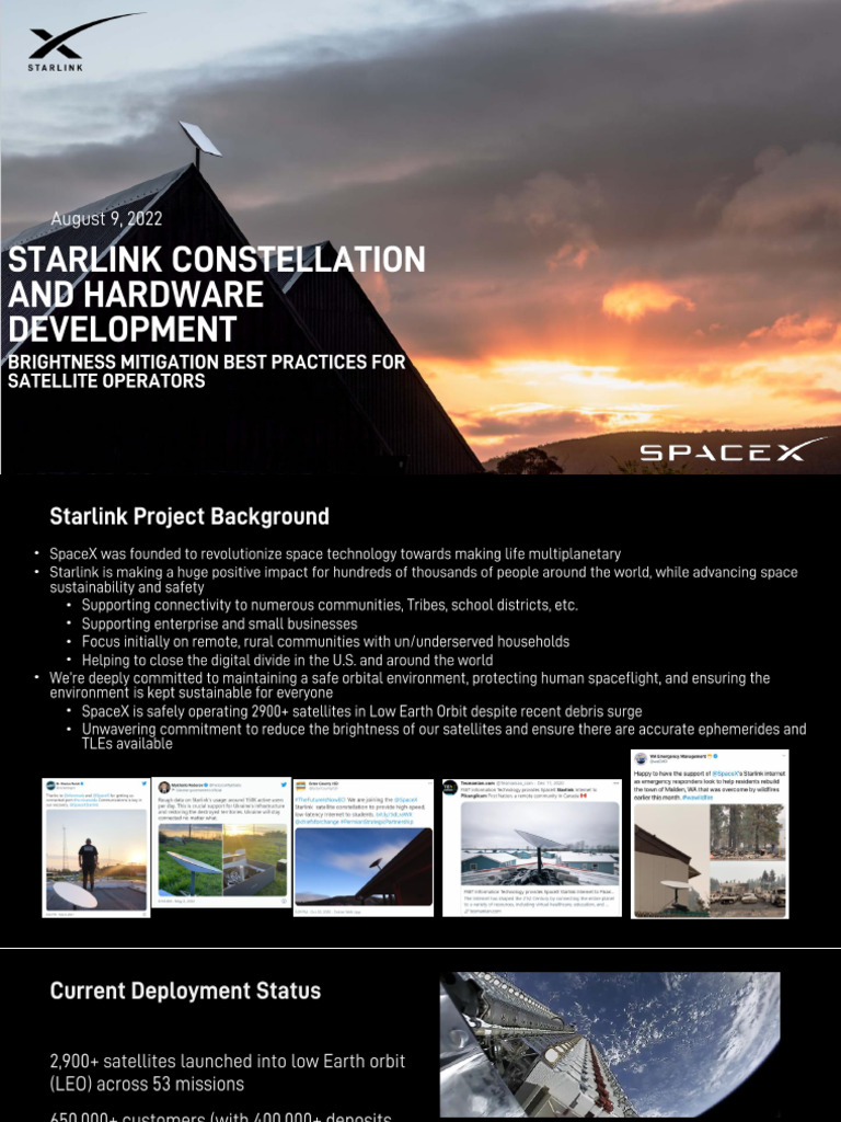 Starlink Project Overview and Impact | PDF | Mirror | Satellite