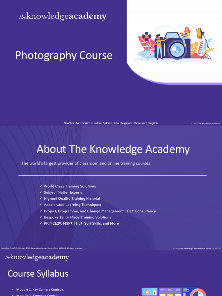 Photography Course - Delegate Pack | PDF | Camera Lens | Exposure (Photography)