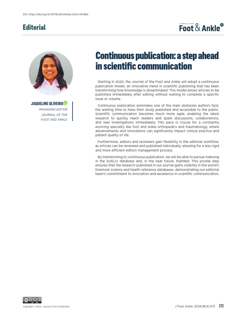 Continuous Publication - A Step Ahead in Scientific Communication | PDF