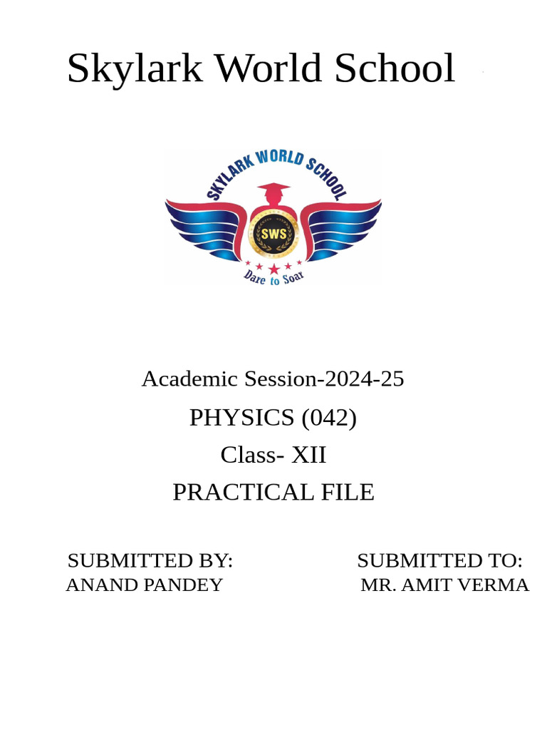 Anand Physics Prac | PDF
