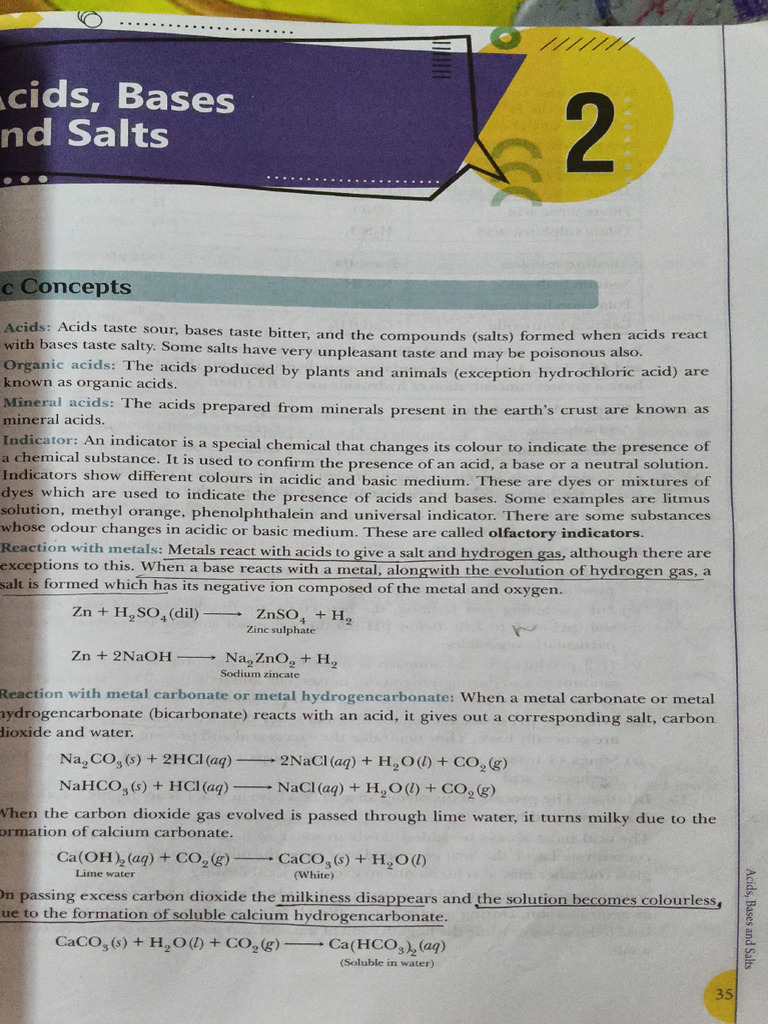 Acid Bases and Salts Notes | PDF
