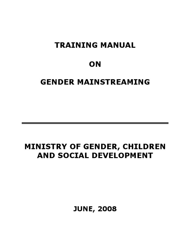 Kenya Gender Training Manual | PDF | Gender Role | Facilitator