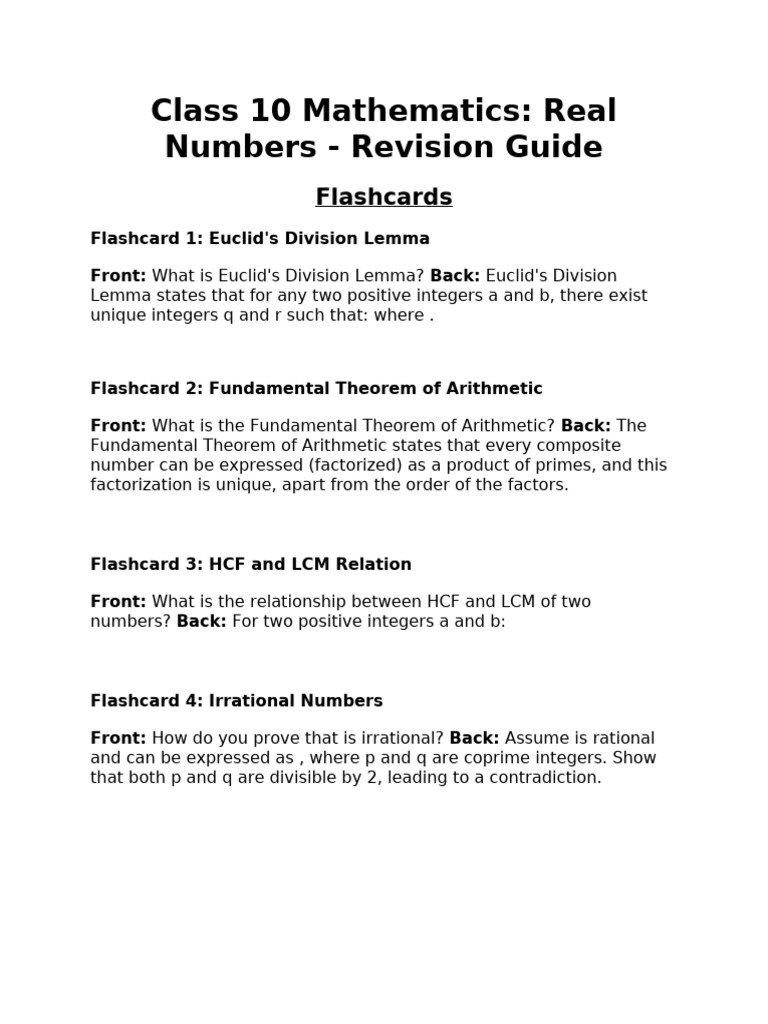 Class 10 Math: Real Numbers Guide | PDF | Numbers | Prime Number