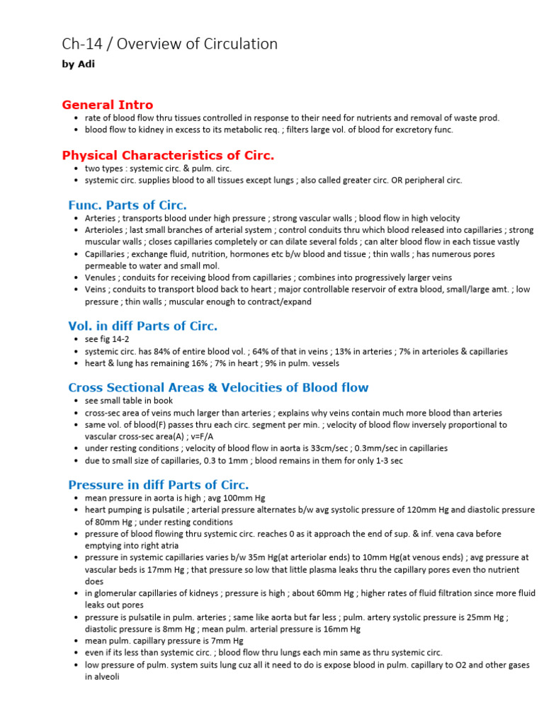 Overview of Systemic Circulation | PDF | Blood Vessel | Hemodynamics