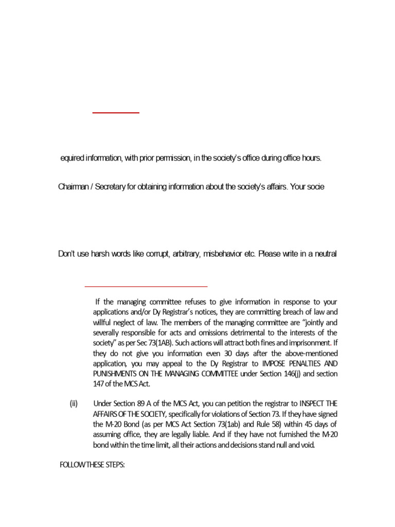 4 Point Solution For Chs Members - by J-B-Patel | PDF | Complaint | Lawsuit