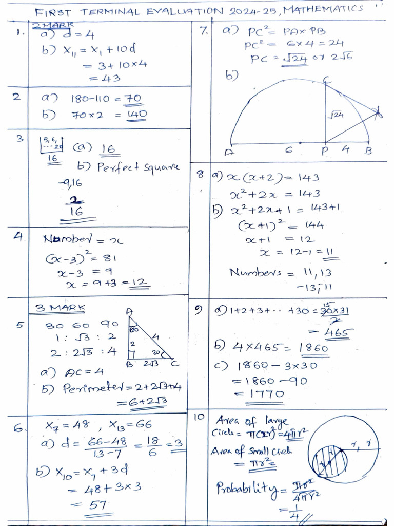First Term 10th Maths | PDF