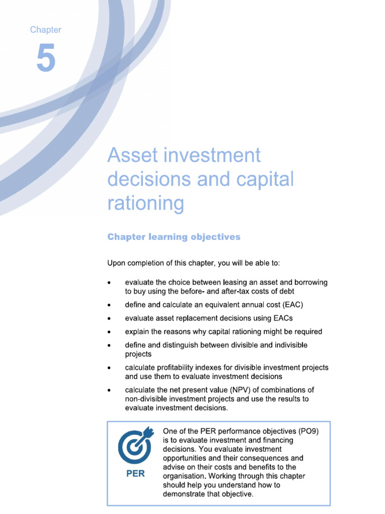 Chapter 5-Asset Investment Decisions and Capital Rationing | PDF