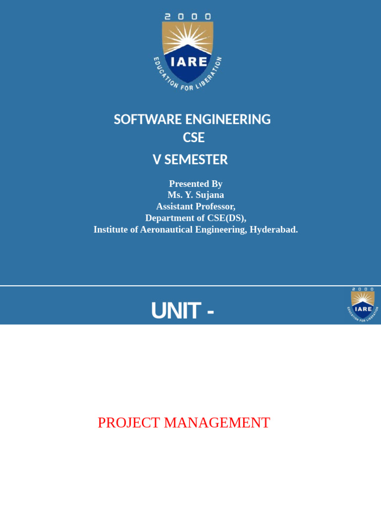 SoftwareEngineering V Unit | PDF | Risk | Software Quality