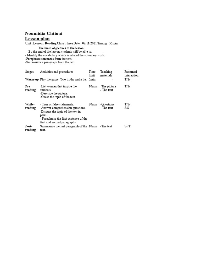 Re Lesson Plan | PDF
