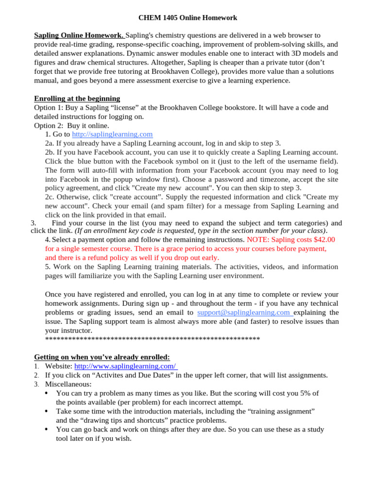 Sapling Learning Chemistry Guide | PDF | Facebook | Computing