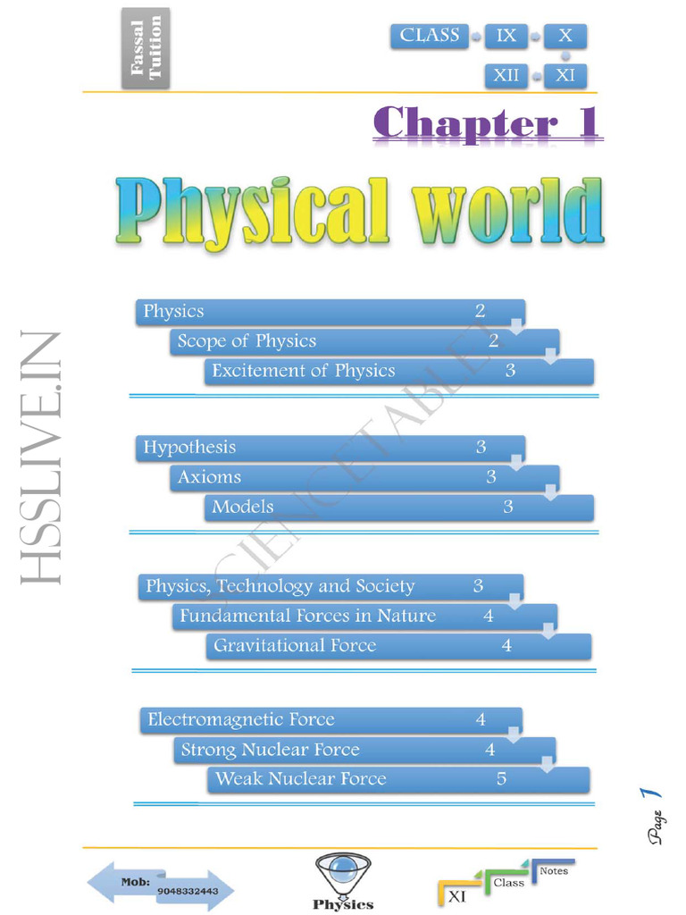 Plus One Physics - Part1-Hsslive | PDF