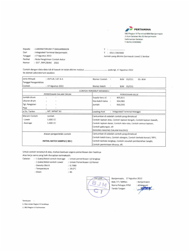 Test Report + NPC No 037 (T001) + 038 (T006) dan COQ MT. MPMT XII_17.08 ...