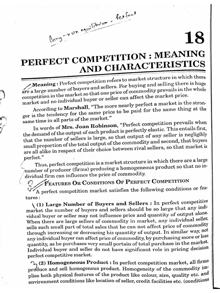 Perfect Competition Meaning | PDF