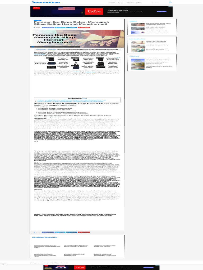 Peranan Ibu Bapa Memupuk Sikap Hormat Menghormati | PDF