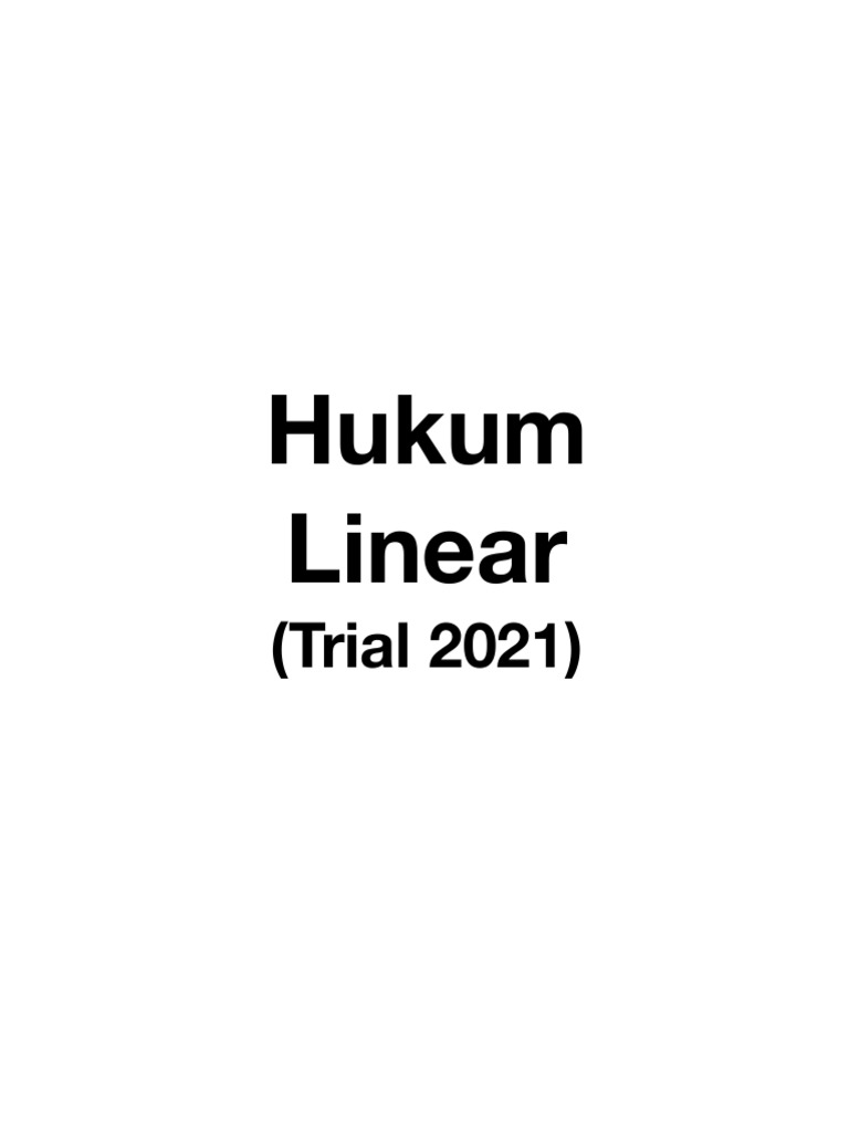 Hukum Linear 2021 | PDF