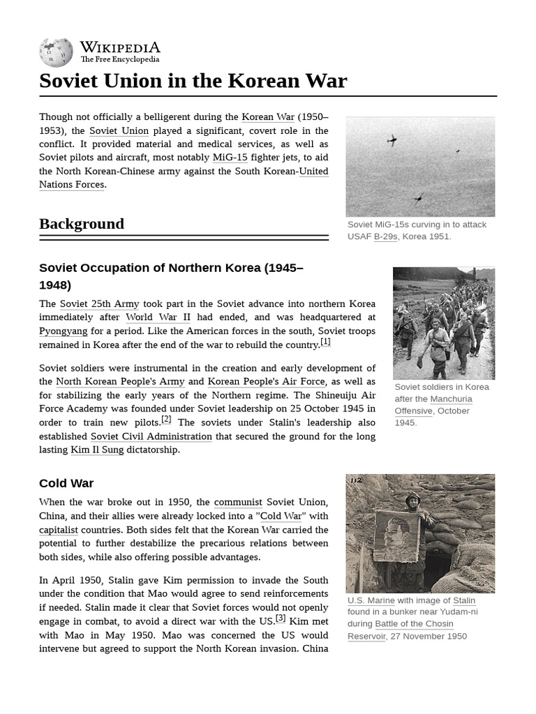 Soviet Union in The Korean War | PDF | Korean War | Military