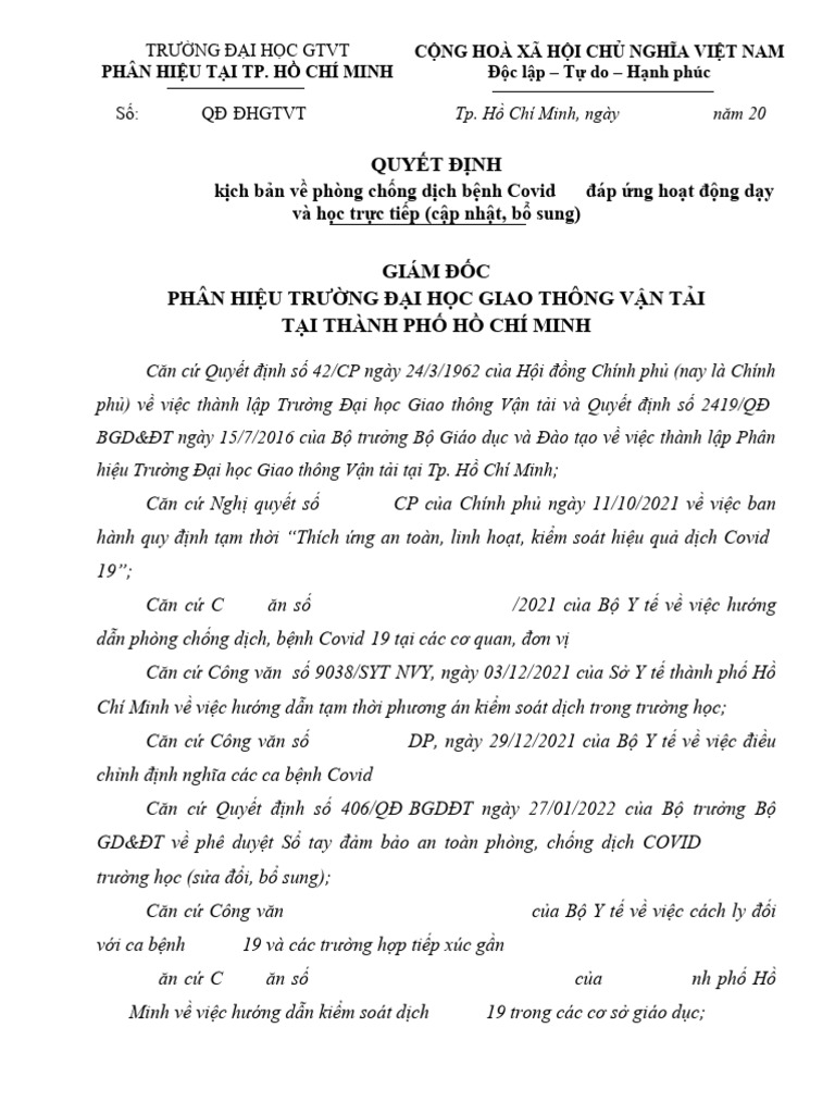 kich ban phong chong dich corona cua Phan hieu -cap nhat ngay 25.02.22 | PDF