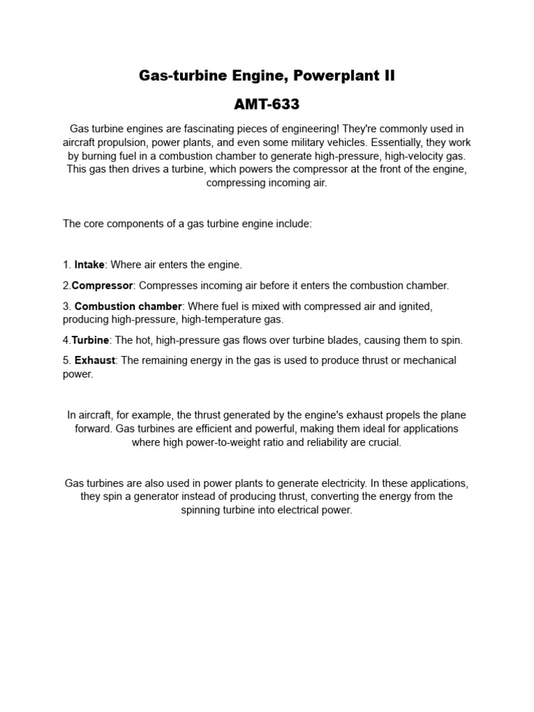 GTE-V1 | PDF | Internal Combustion Engine | Gas Turbine