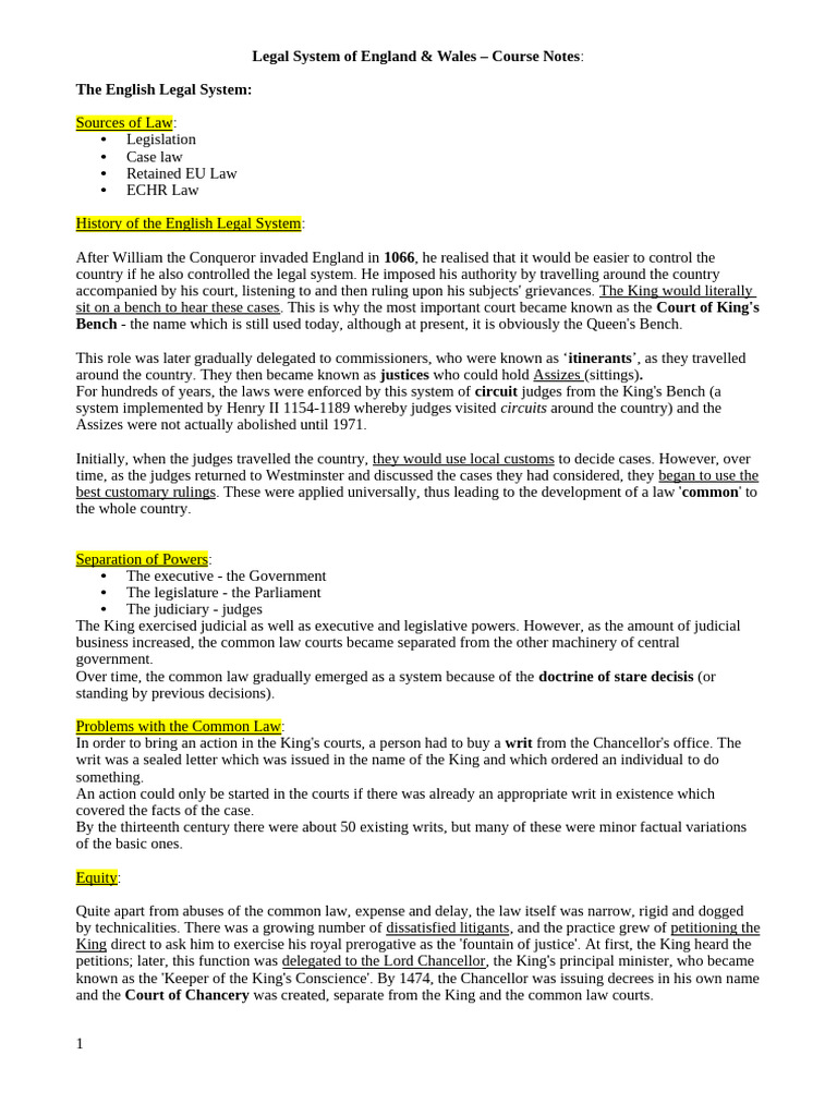 Overview of England & Wales Legal System | PDF | Barrister | Equity (Law)