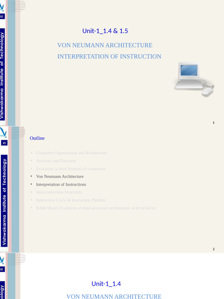 Unit1 1.4&1.5 Neumann Instruct | PDF | Computer Data Storage | Input/Output