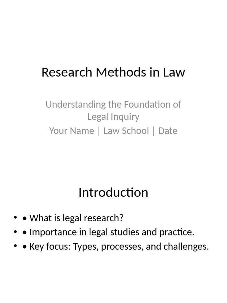 Research Methods in Law | PDF