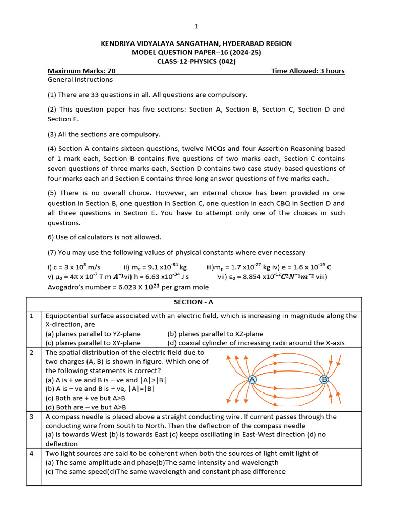 Class 12 Physics Exam Prep | PDF | Electromagnetic Radiation | Electromagnetism