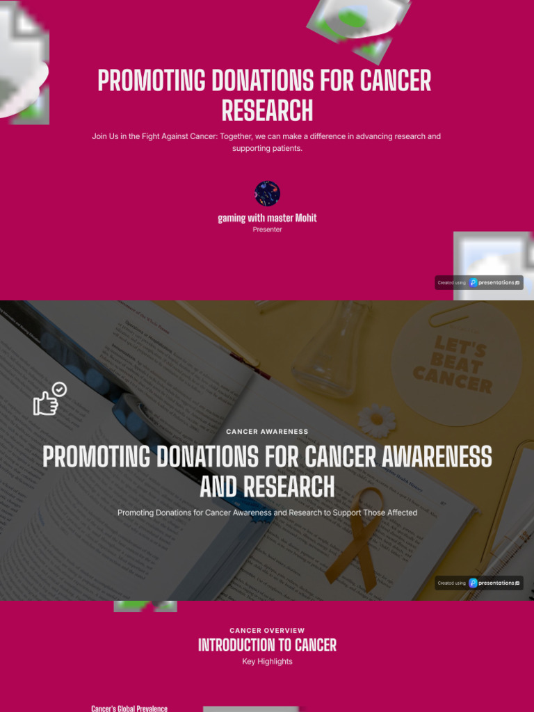 Promoting Donations For Cancer Research | PDF