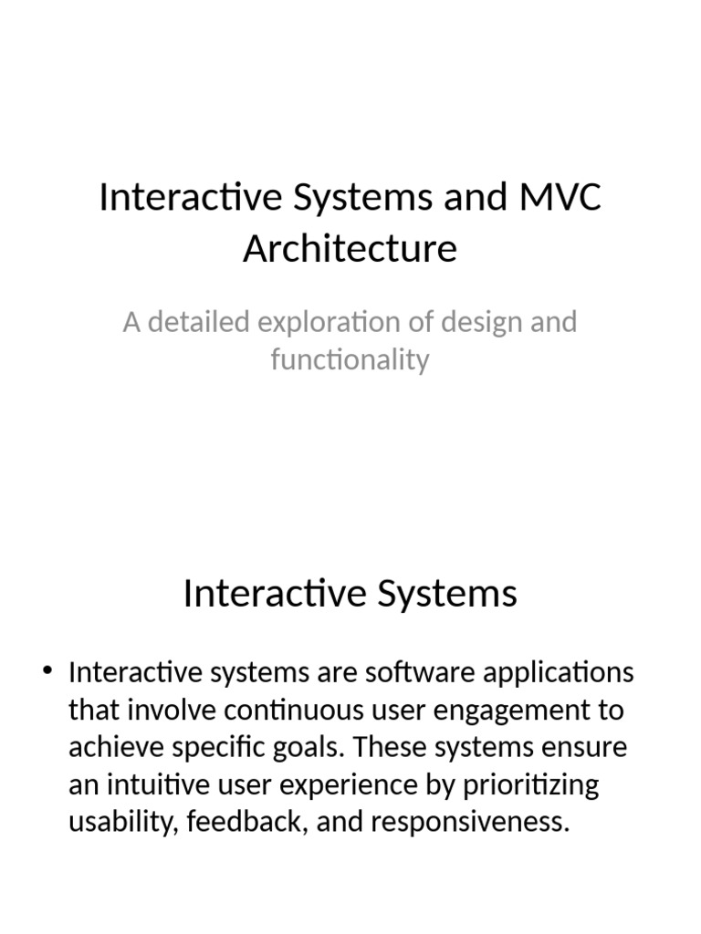 Interactive Systems and MVC 10 Slides | PDF
