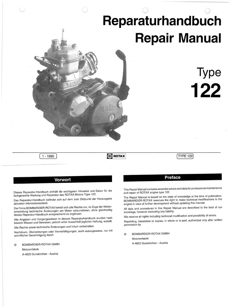 Rotax 122 Repair Manual | PDF